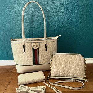 Diophy | Bags | Diophy White Vegan Leather Large Bag Small Crossbody ...